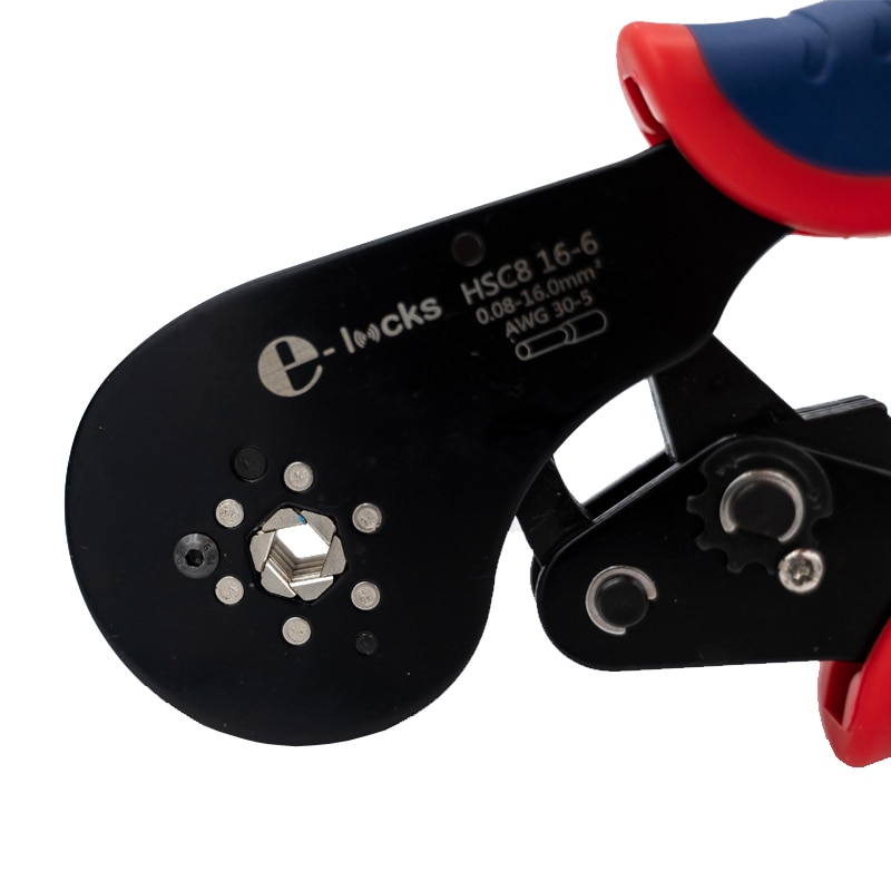 Cleste pentru sertizare, E-LOCKS, model HSC8 16-6, cu sase falci, 0,08 ...