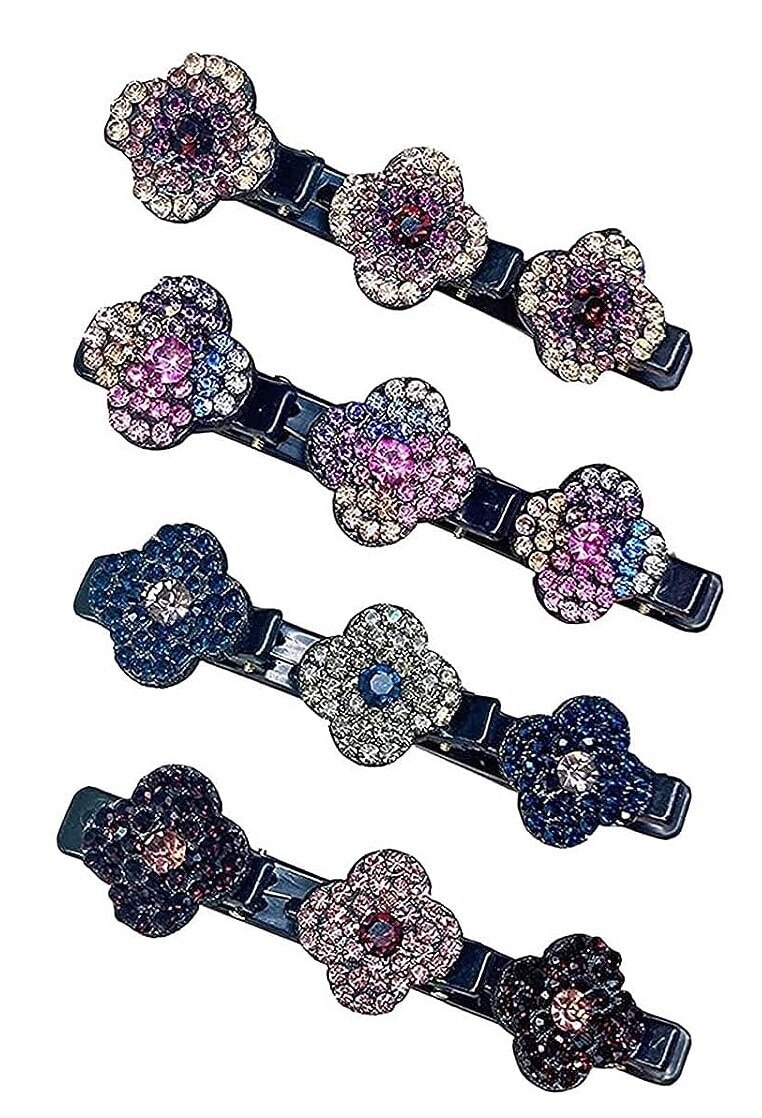 Set 4 agrafe de par, Acril, Multicolor - eMAG.ro