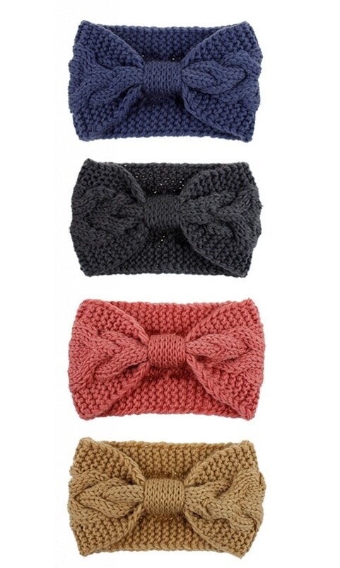 Set 4 bentite tricotate pentru par, Acril, Multicolor - eMAG.ro