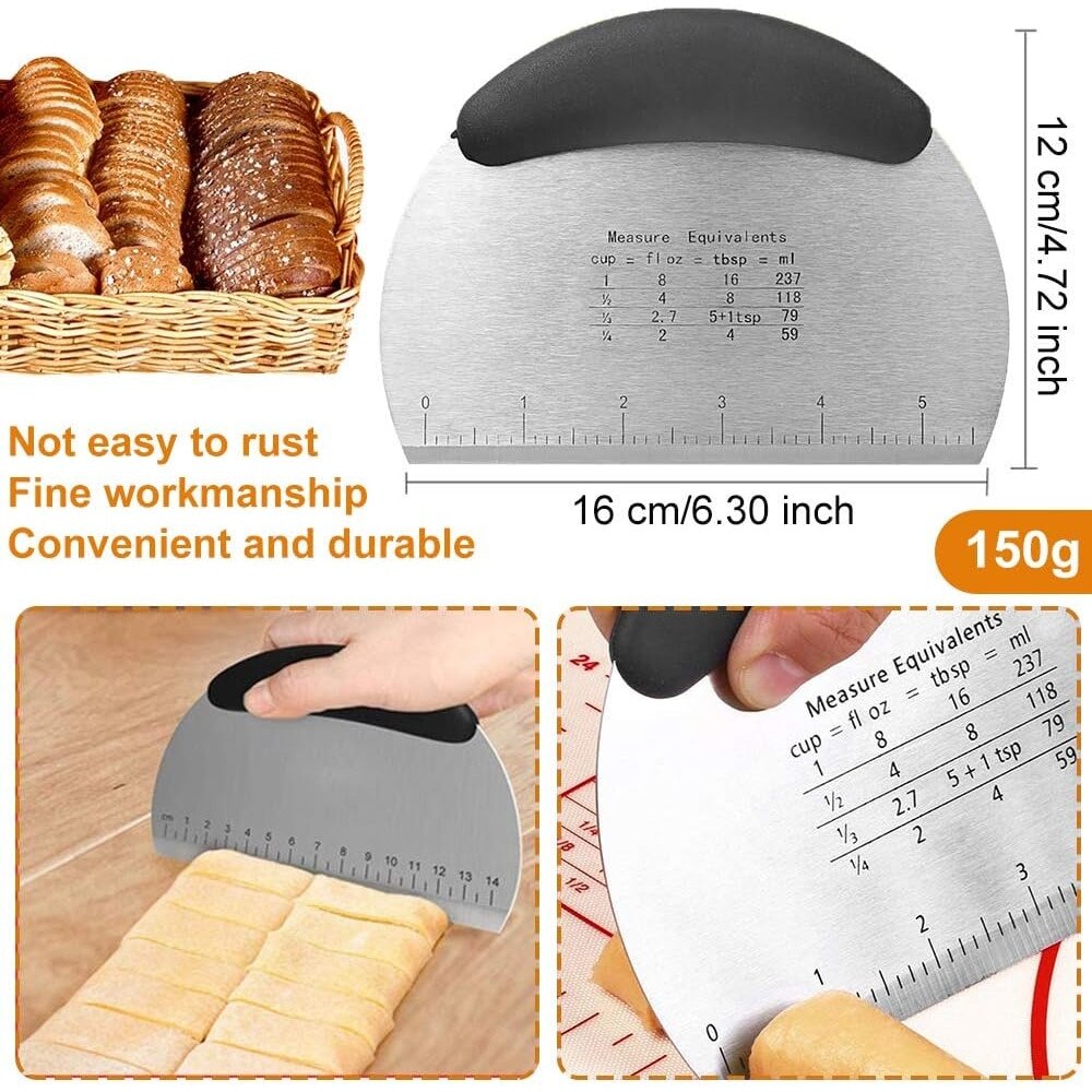 Racleta aluat patiserie, Otel inoxidabil, Argintiu - eMAG.ro