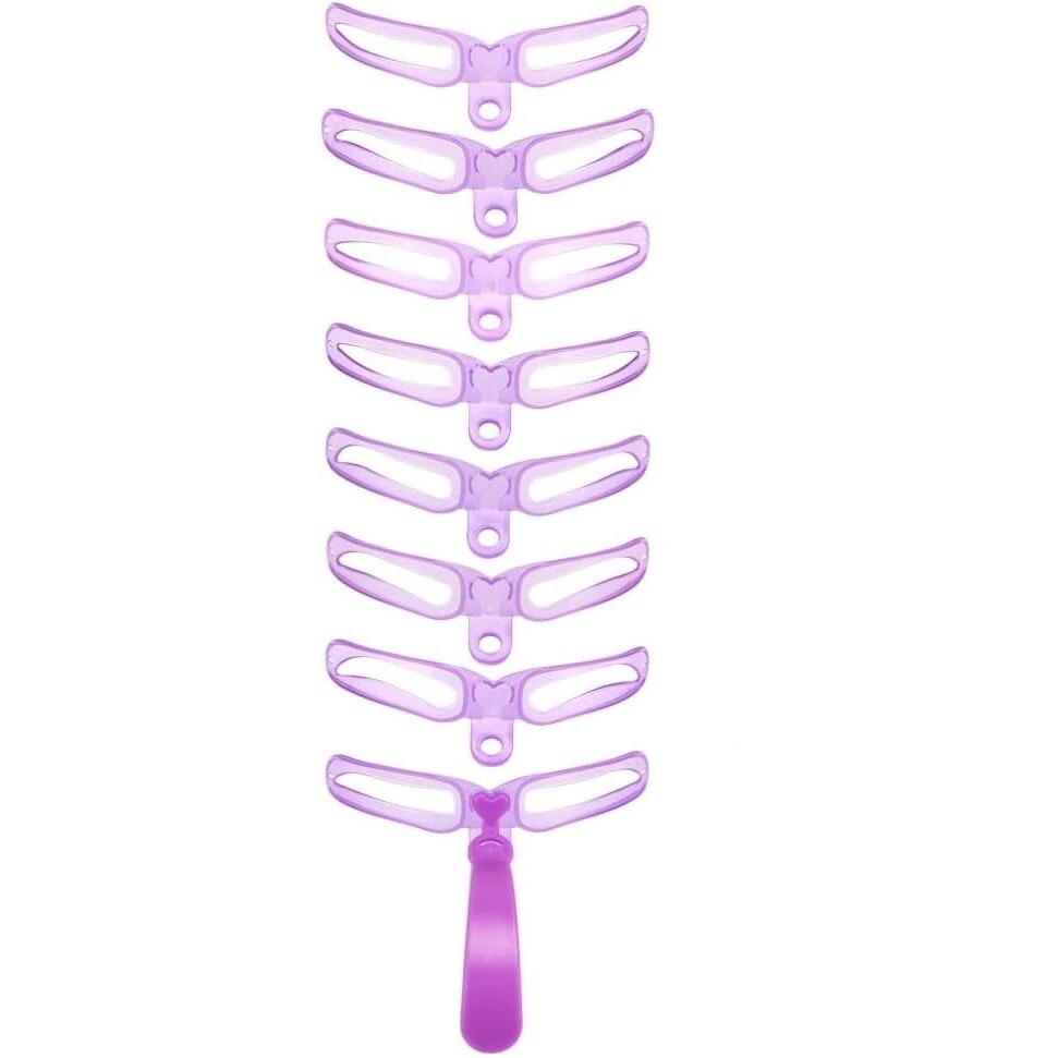 Set 8 x Sablon pentru sprancene, Reutilizabil, Mov - eMAG.ro