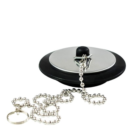 Dop chiuveta de baie, Metal/PVC, Argintiu/Negru - eMAG.ro