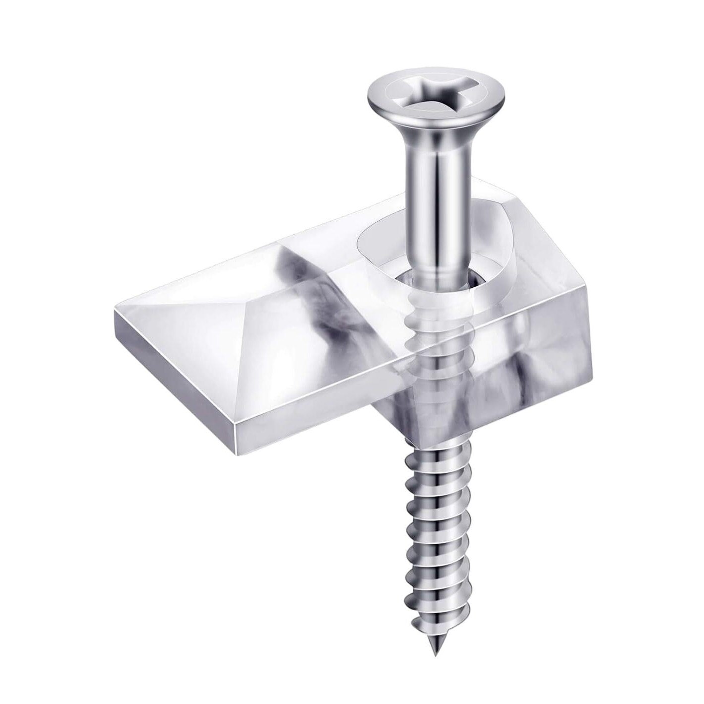 Set 20 de cleme pentru fixare, Plastic/Metal, Argintiu/Transparent ...