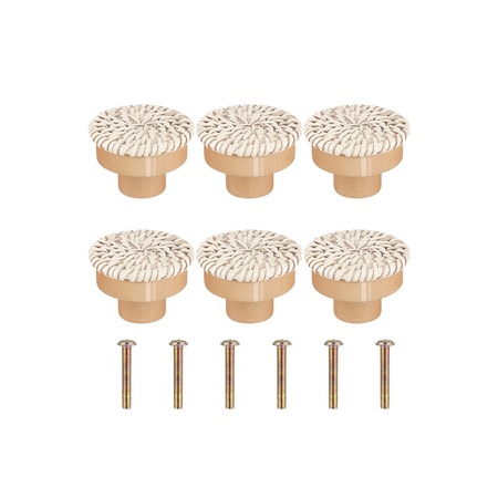 Set 6 butoane mobila, Lemn, 4 x 3.5 cm, Maro - eMAG.ro