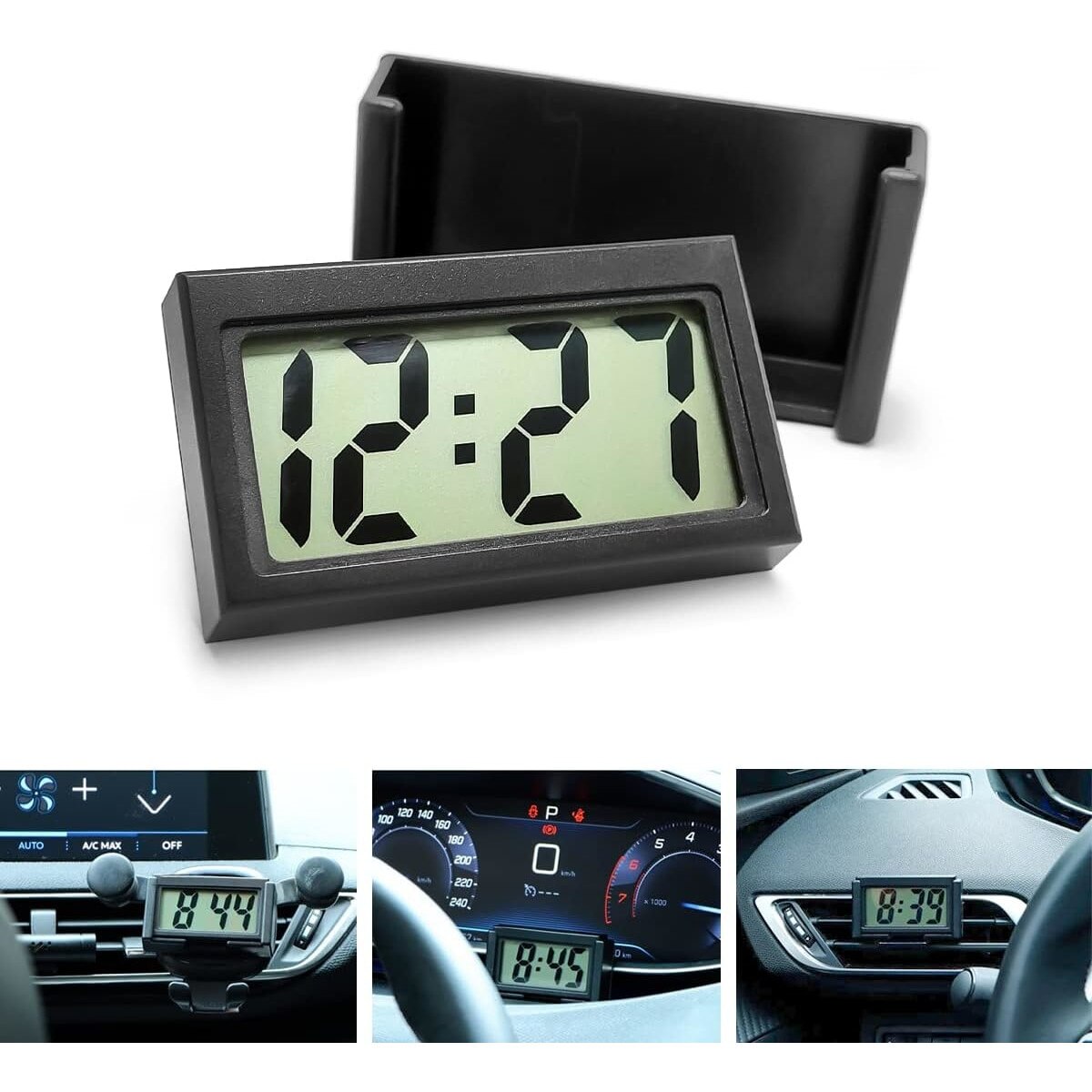 Mini ceas digital pentru bordul masinii, Negru - eMAG.ro