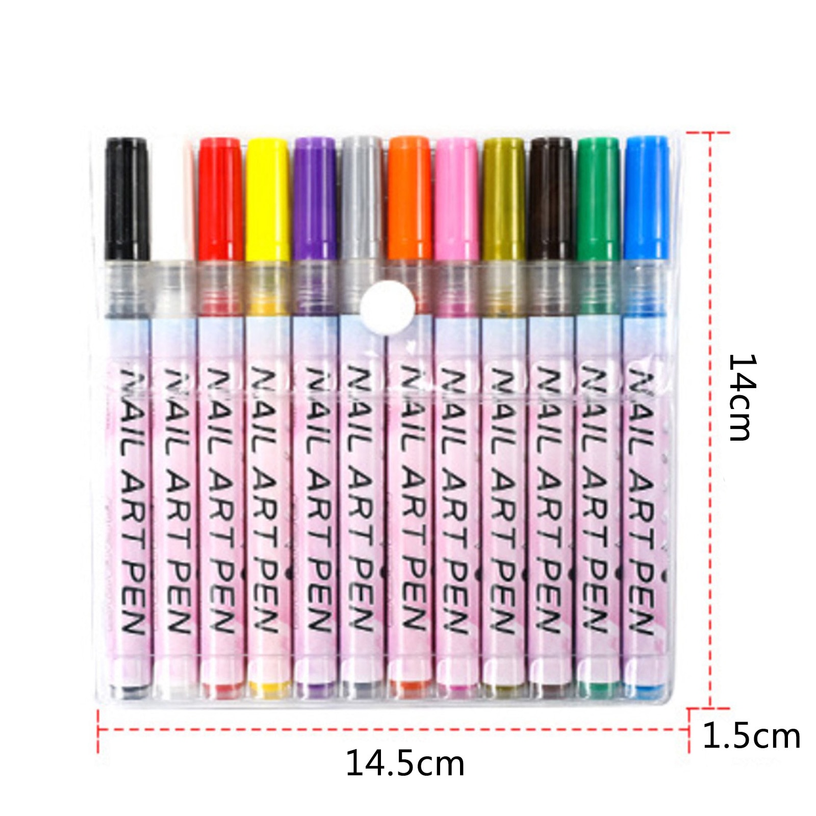 Set 12 Pen pentru unghii, zggzerg, Usor de colorat, uscare rapida ...