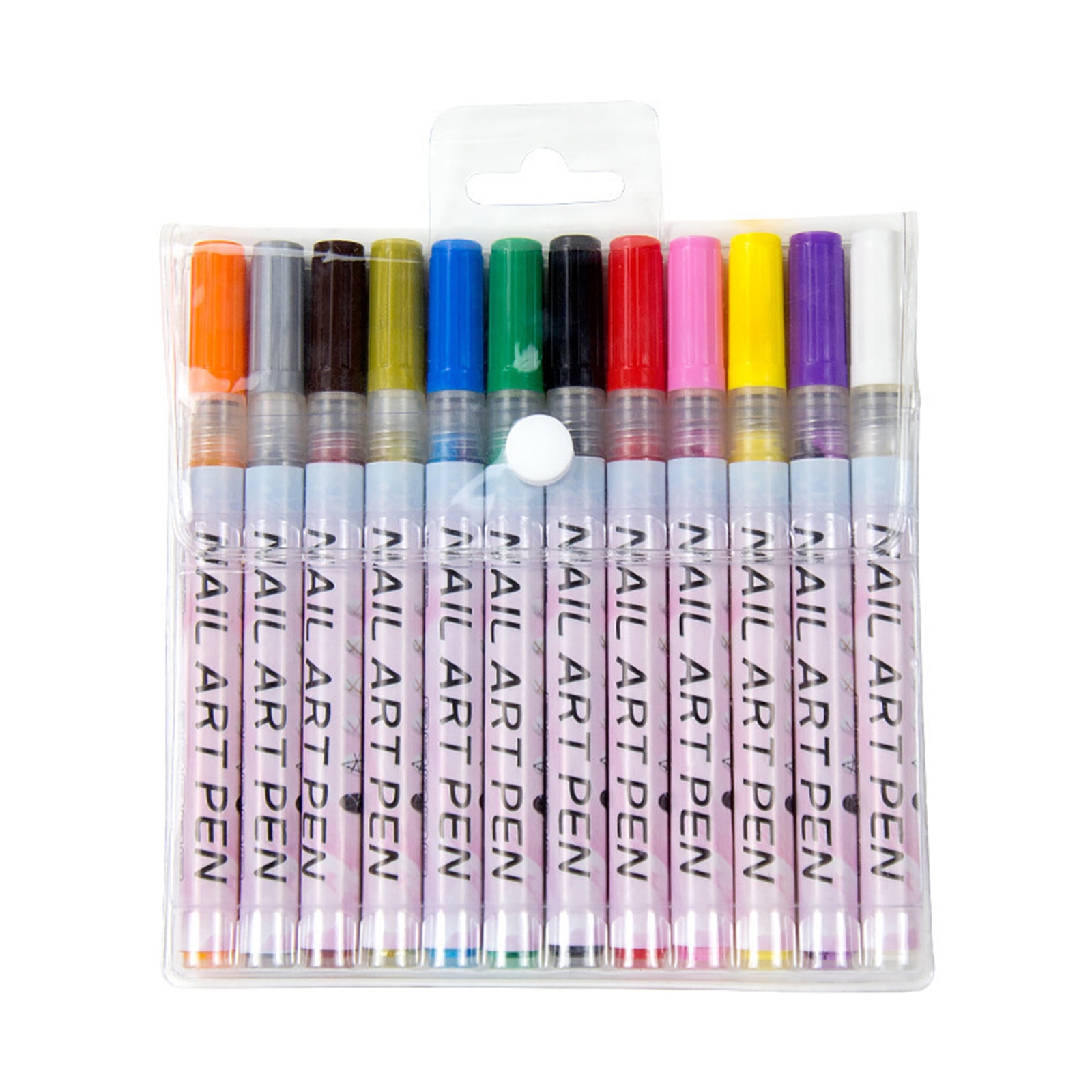 Set 12 Pen pentru unghii, zggzerg, Usor de colorat, uscare rapida ...