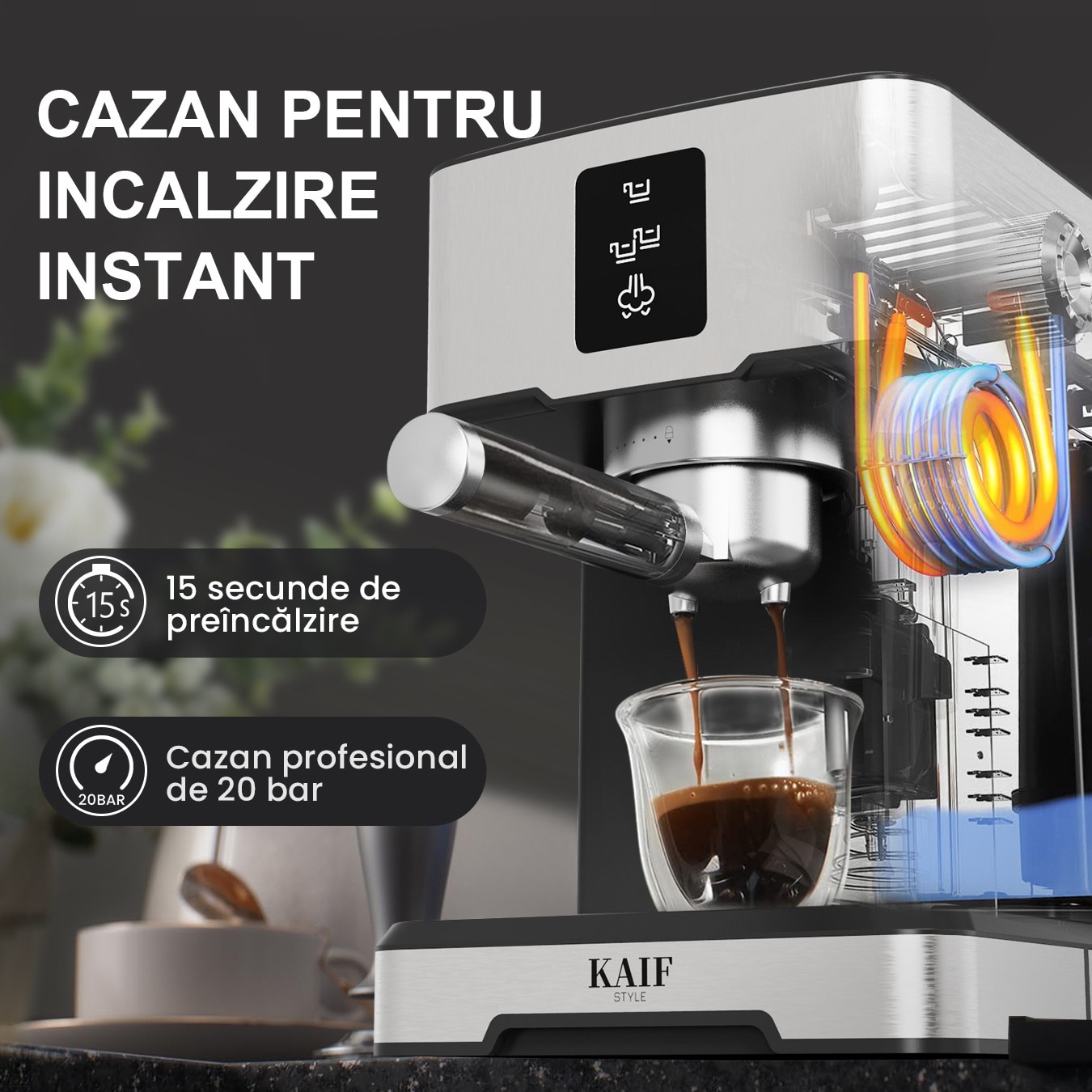 Espressor manual 3 in 1, Capsule/cafea macinata/pad cafea, Volum ...