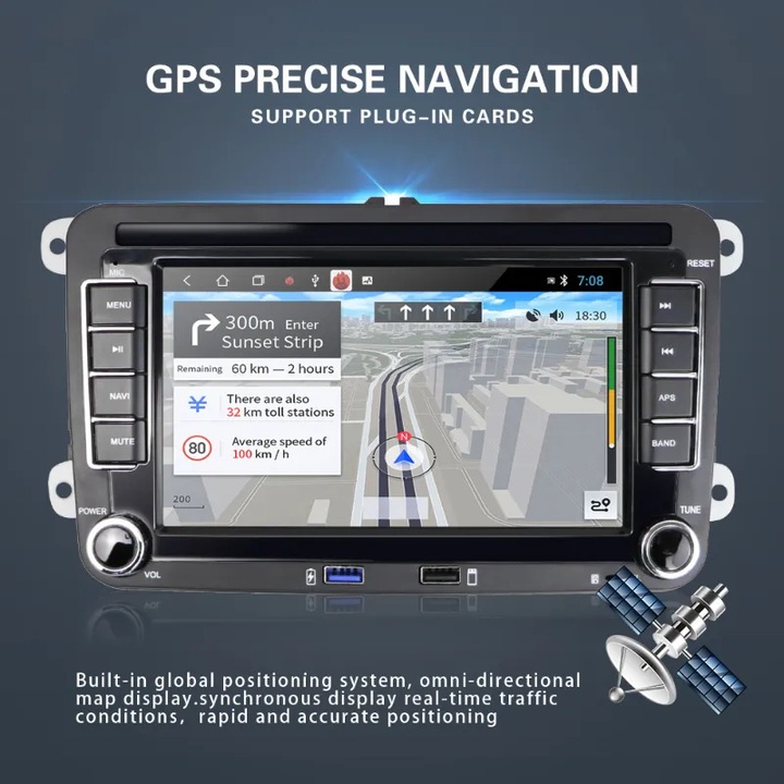 Navigatie Auto Android 12, slot SIM 4G, Display 7 inch, Carplay, WIFI ...