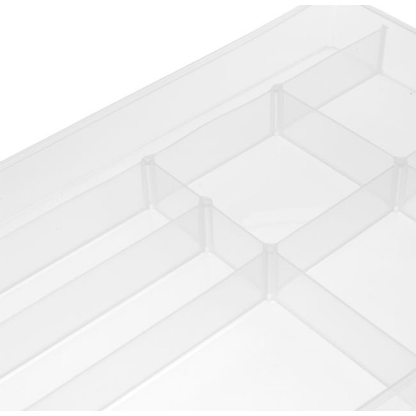 Organizator pentru sertar, din plastic transparent, 8 compartimente, 35 ...