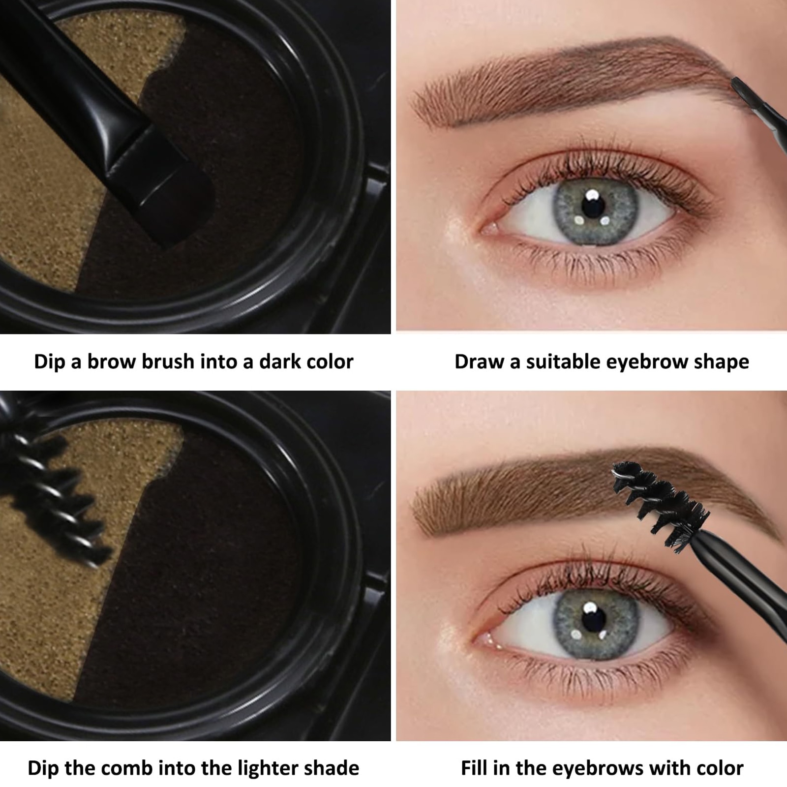 Kit pentru sprancene, zggzerg, Cu Perna de aer in 2 culori si Pensula ...