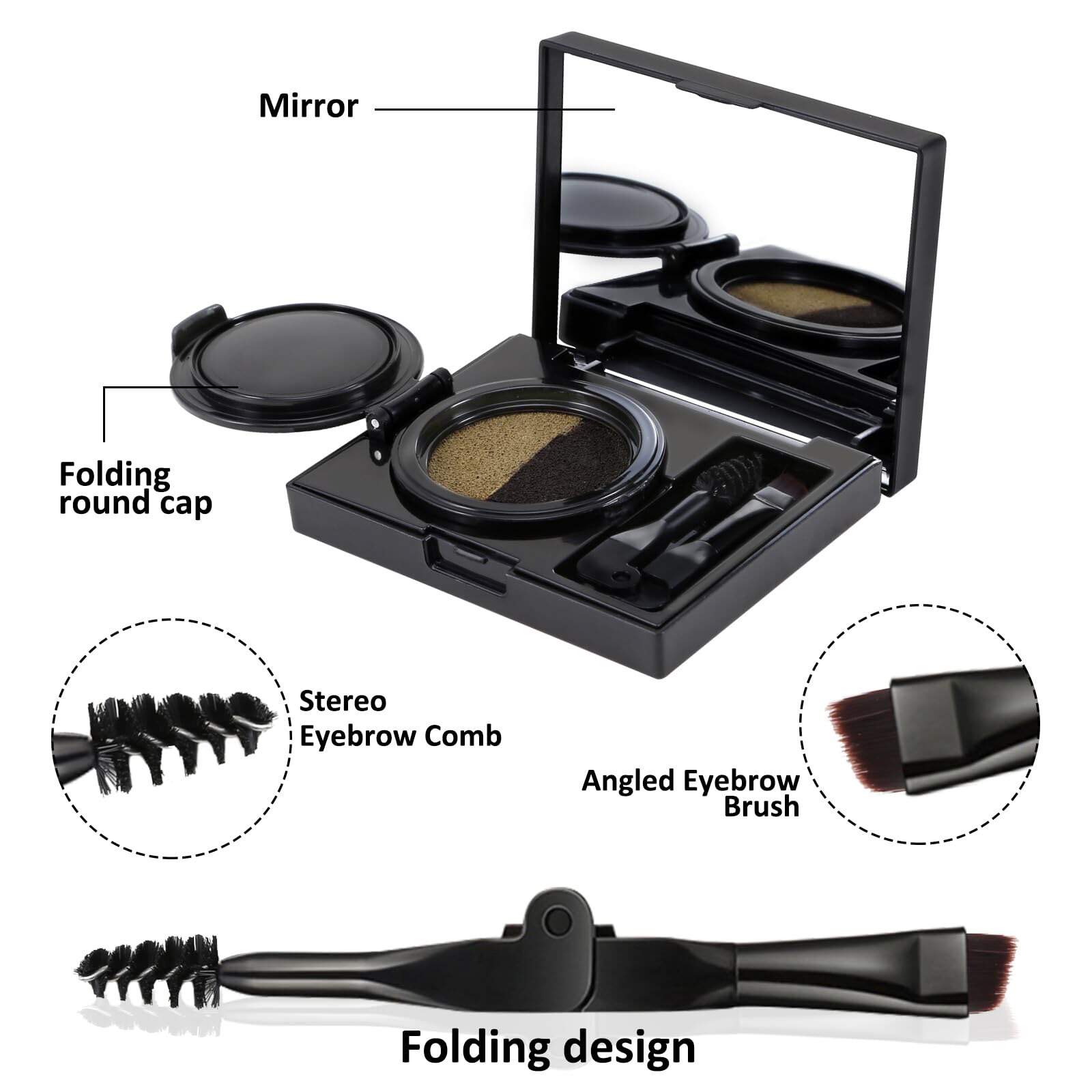 Kit pentru sprancene, zggzerg, Cu Perna de aer in 2 culori si Pensula ...