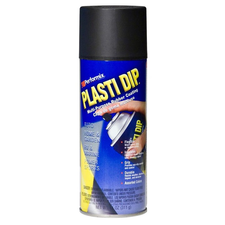 Spray Plasti Dip Performix negru mat, vopsea cauciucata premium, 311g ...
