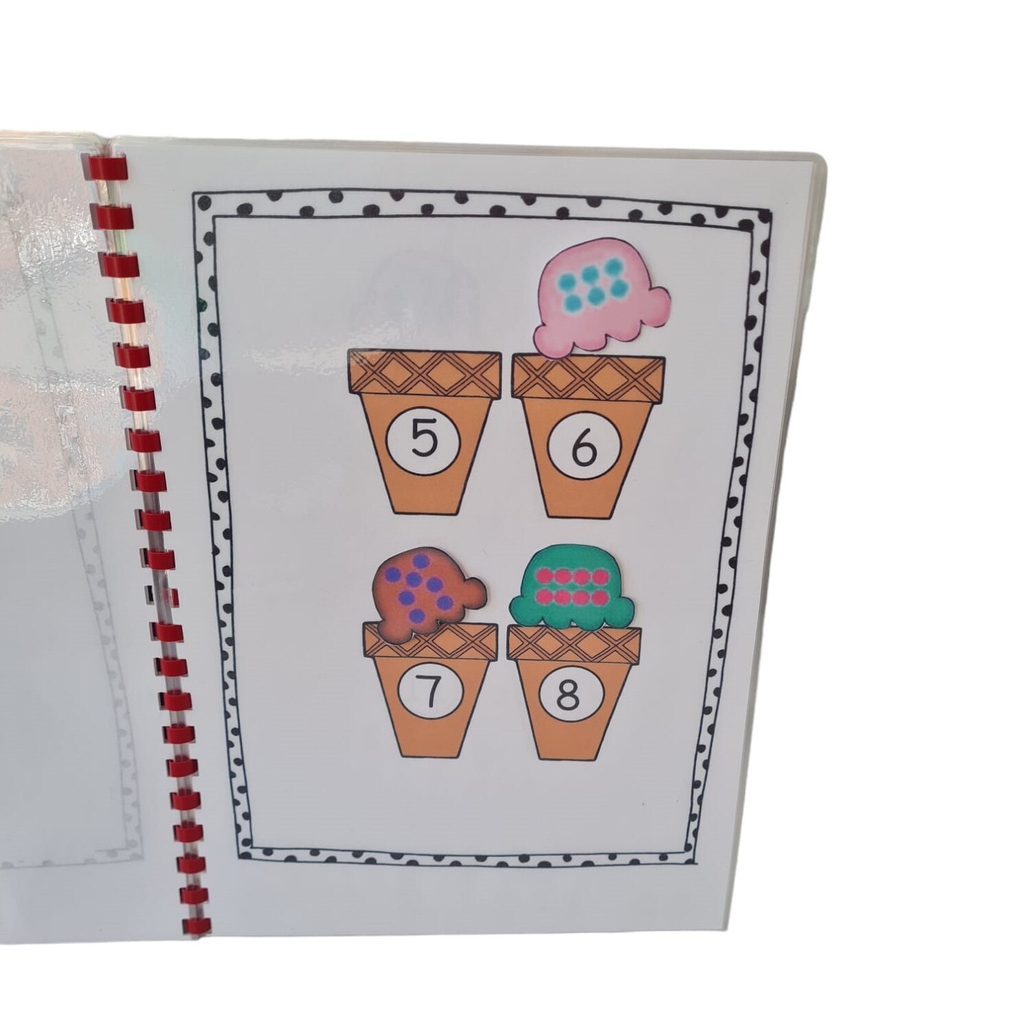 Carte distractiva "Jocuri cu numere", pagini laminate, rezistente, cu scai, scriere cu marker ...