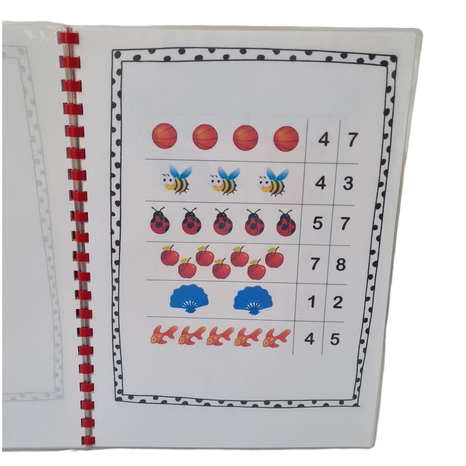 Carte distractiva "Jocuri cu numere", pagini laminate, rezistente, cu scai, scriere cu marker ...