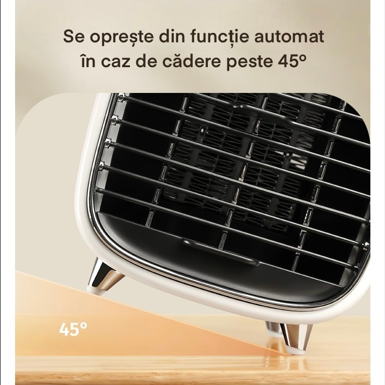 Mini Incalzitor electric, cu Ventilator, Aerotermic PTC, 900W, 3 Trepte ...