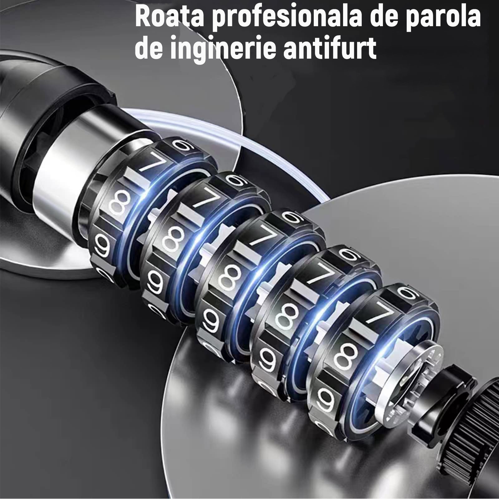 Dispozitiv blocare volan, Vaxiuja, Cu parola, reglabil, Instalare ...