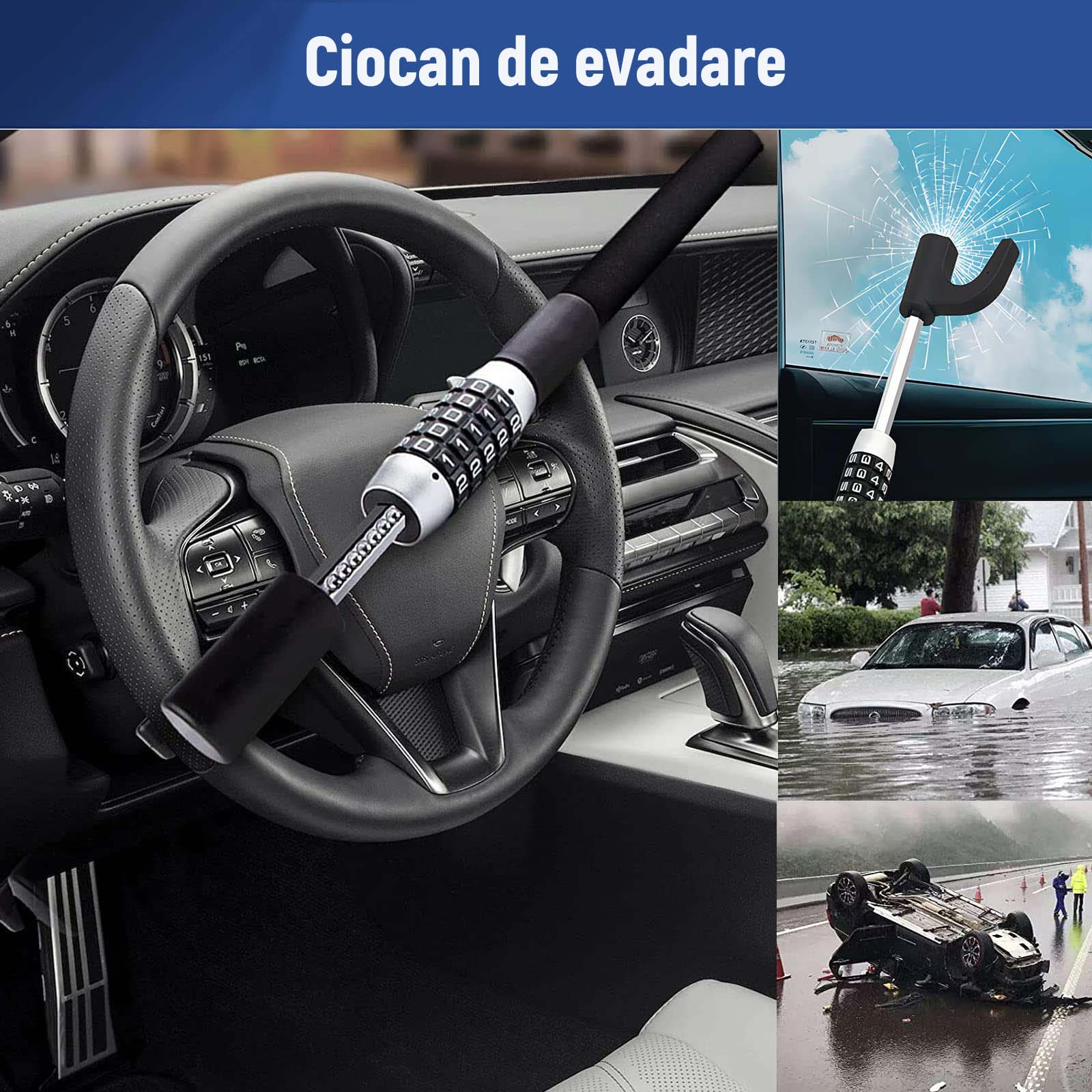 Dispozitiv blocare volan, Vaxiuja, Cu parola, reglabil, Instalare ...