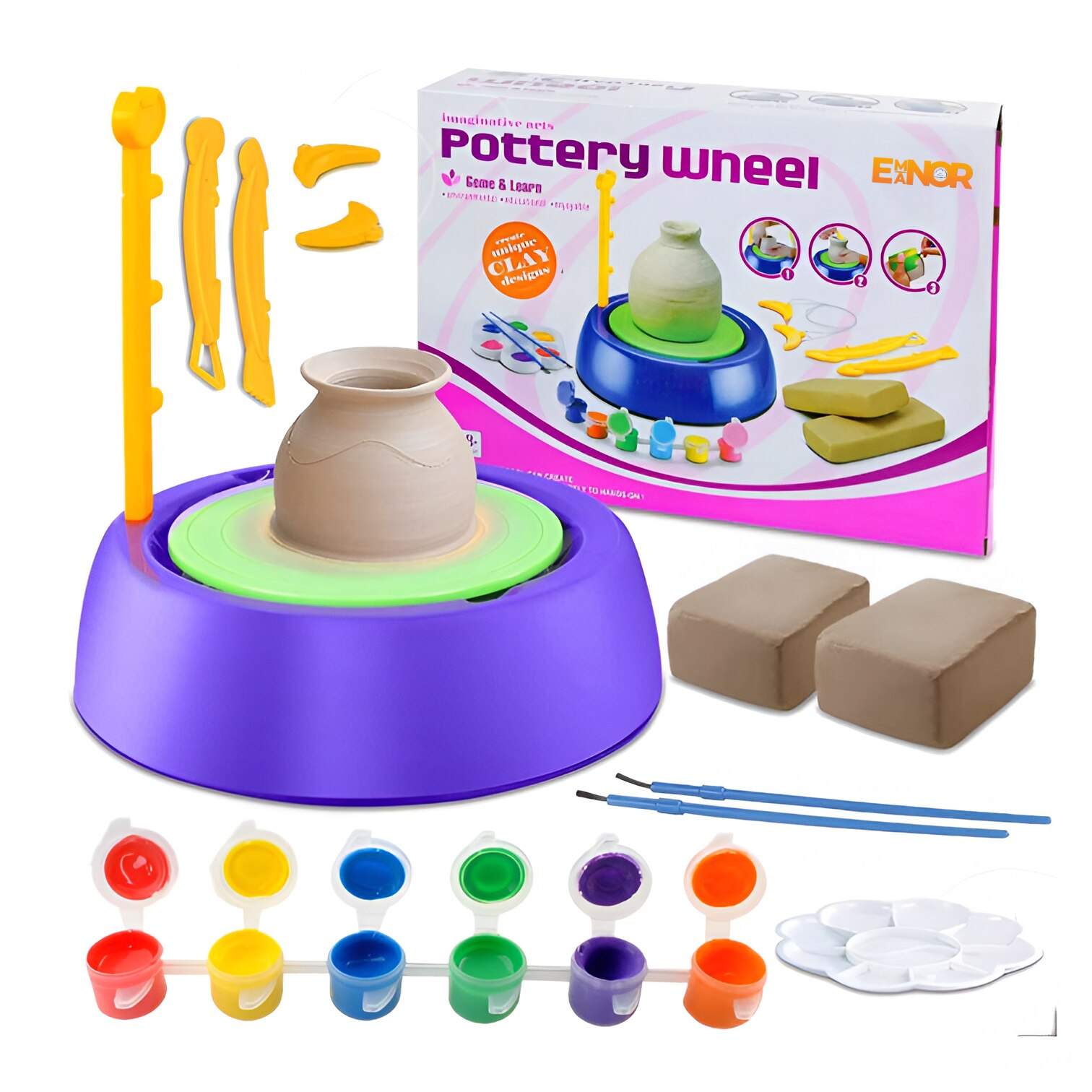 Set de Olarit pentru Copii din Plastic/Argila, 22x22 cm, Verde/Mov, E ...