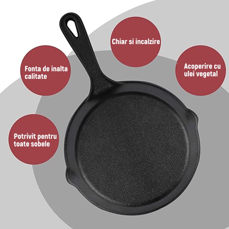 Tigaie adanca rotunda din fonta cu mane, Amtok, Fonta, uniforma ...
