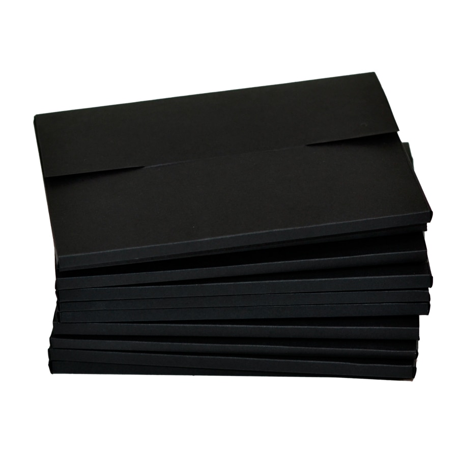 Set 10 plicuri cutie, culoare neagra, 13x9x0.5 cm, inchidere perforata ...