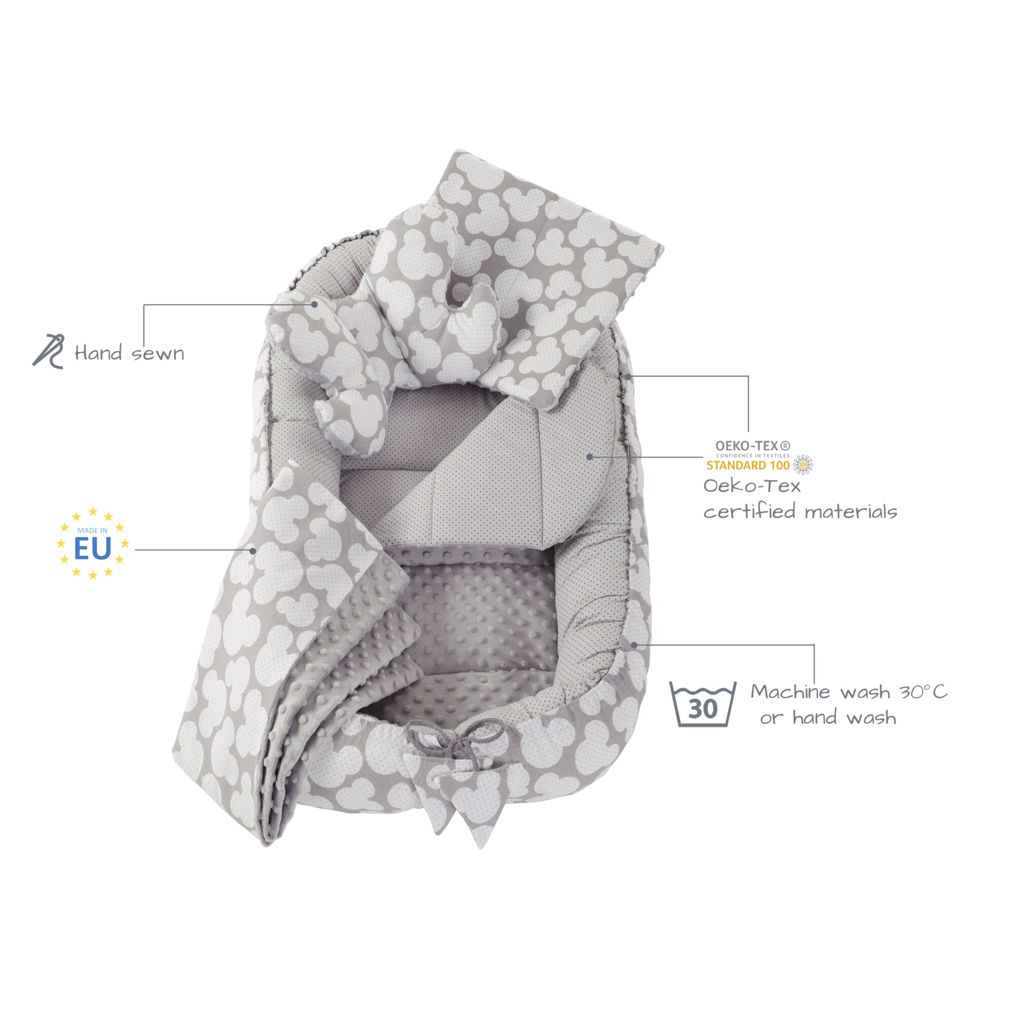 Set de 5 piese Cosulet bebe, Medi Partners, Model Mickey, cu insertie ...