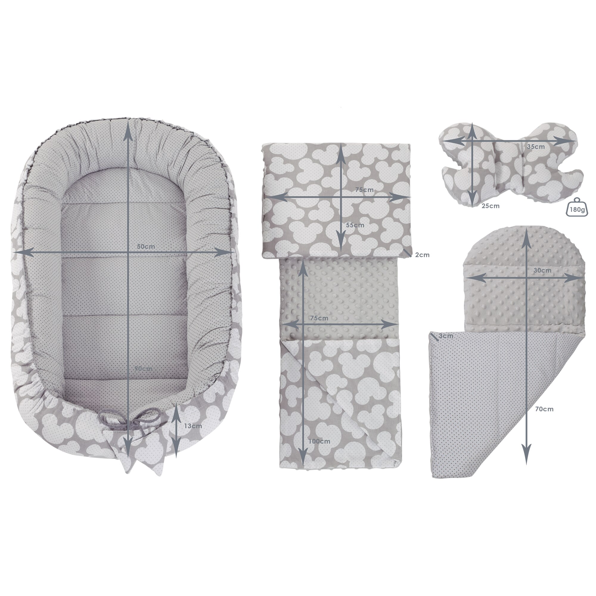 Set de 5 piese Cosulet bebe, Medi Partners, Model Mickey, cu insertie ...