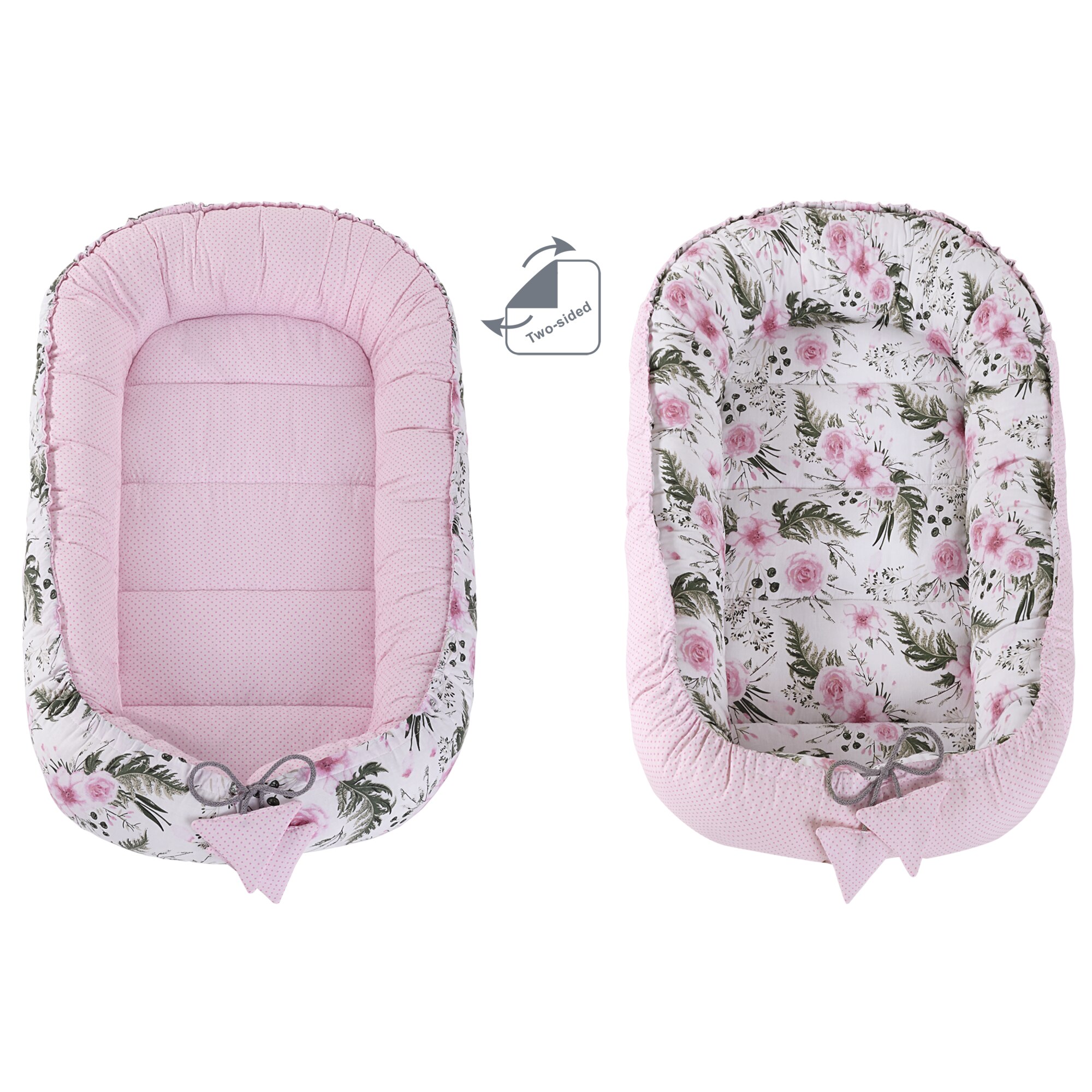 Set de 5 piese Cosulet bebe, Medi Partners, Model flori roz, cu ...