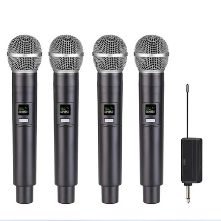 Set 4 Microfoane Wireless Profesionale VENTART, fara fir UHF, cu ...