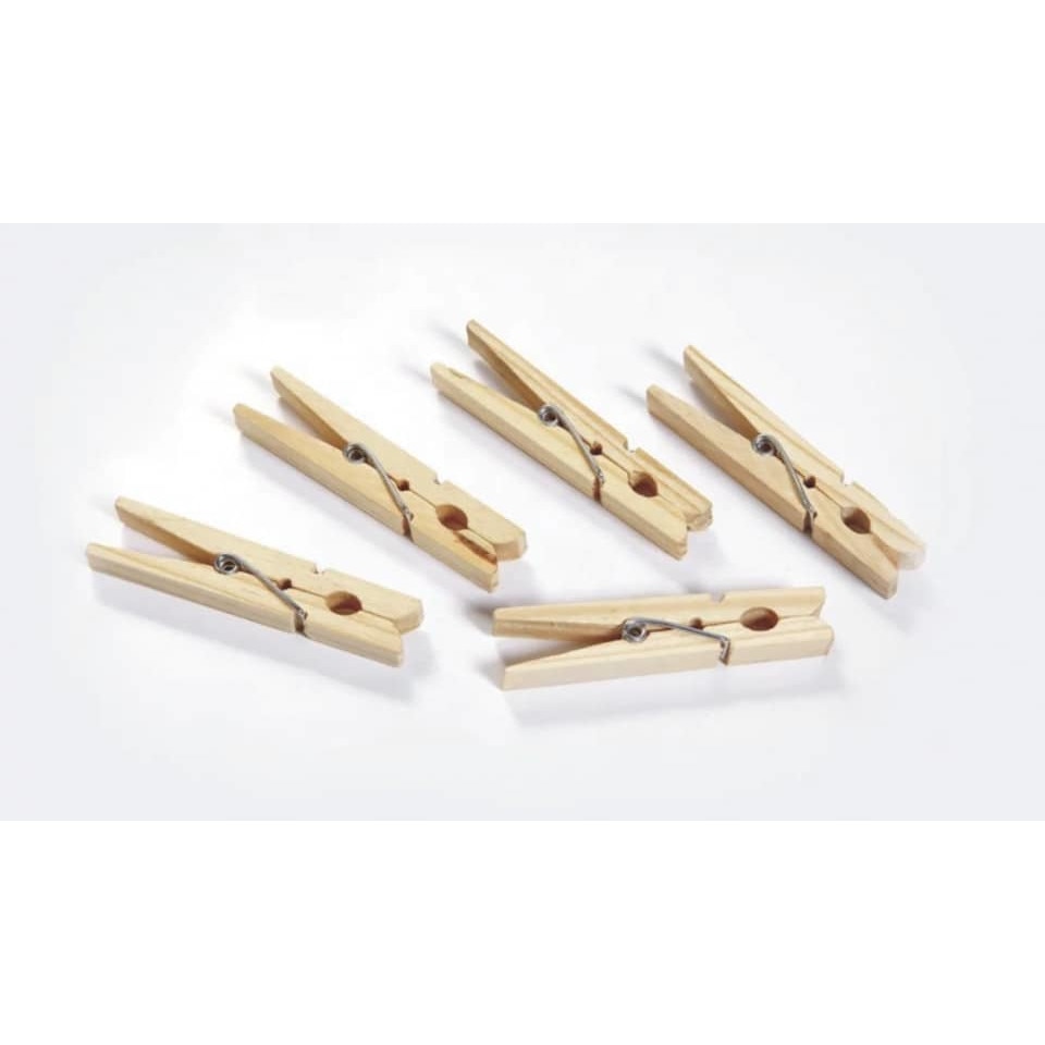 Set 50 carlige de rufe, din lemn, Benson, 7 cm, culoare natur - eMAG.ro