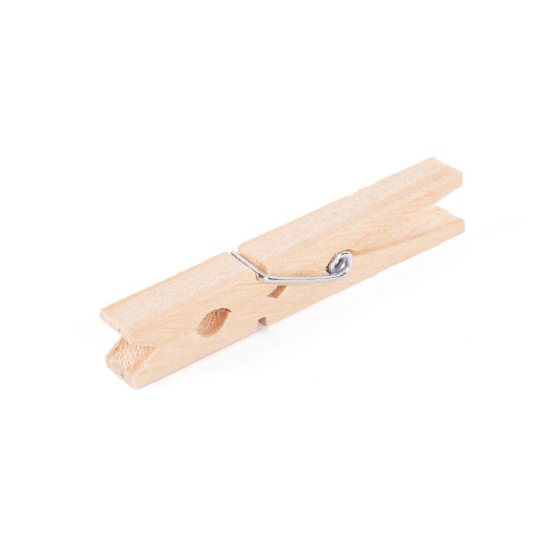 Set 50 carlige de rufe, din lemn, Benson, 7 cm, culoare natur - eMAG.ro