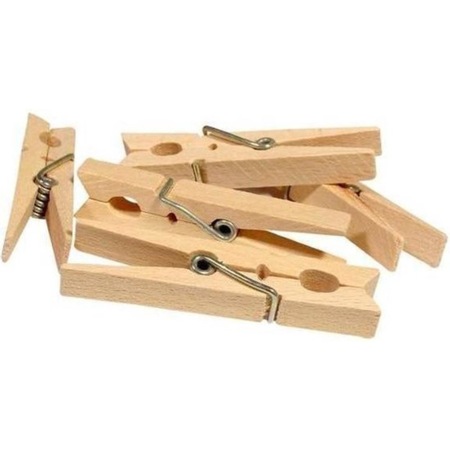 Set 50 carlige de rufe, din lemn, Benson, 7 cm, culoare natur - eMAG.ro