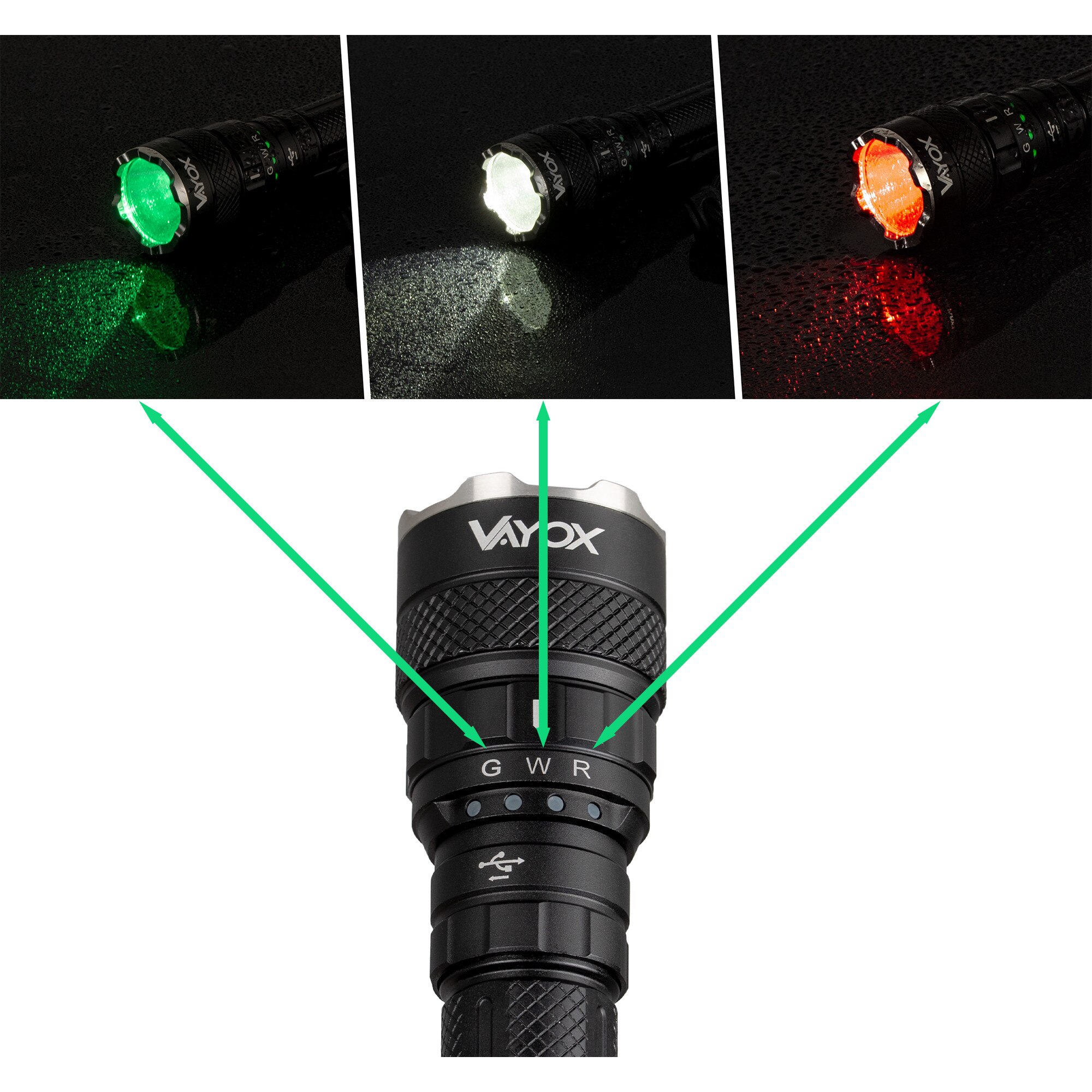 Lanterna tactica LED Vayox VA0099, din aluminiu, sursa SST-40 15W 6500K ...