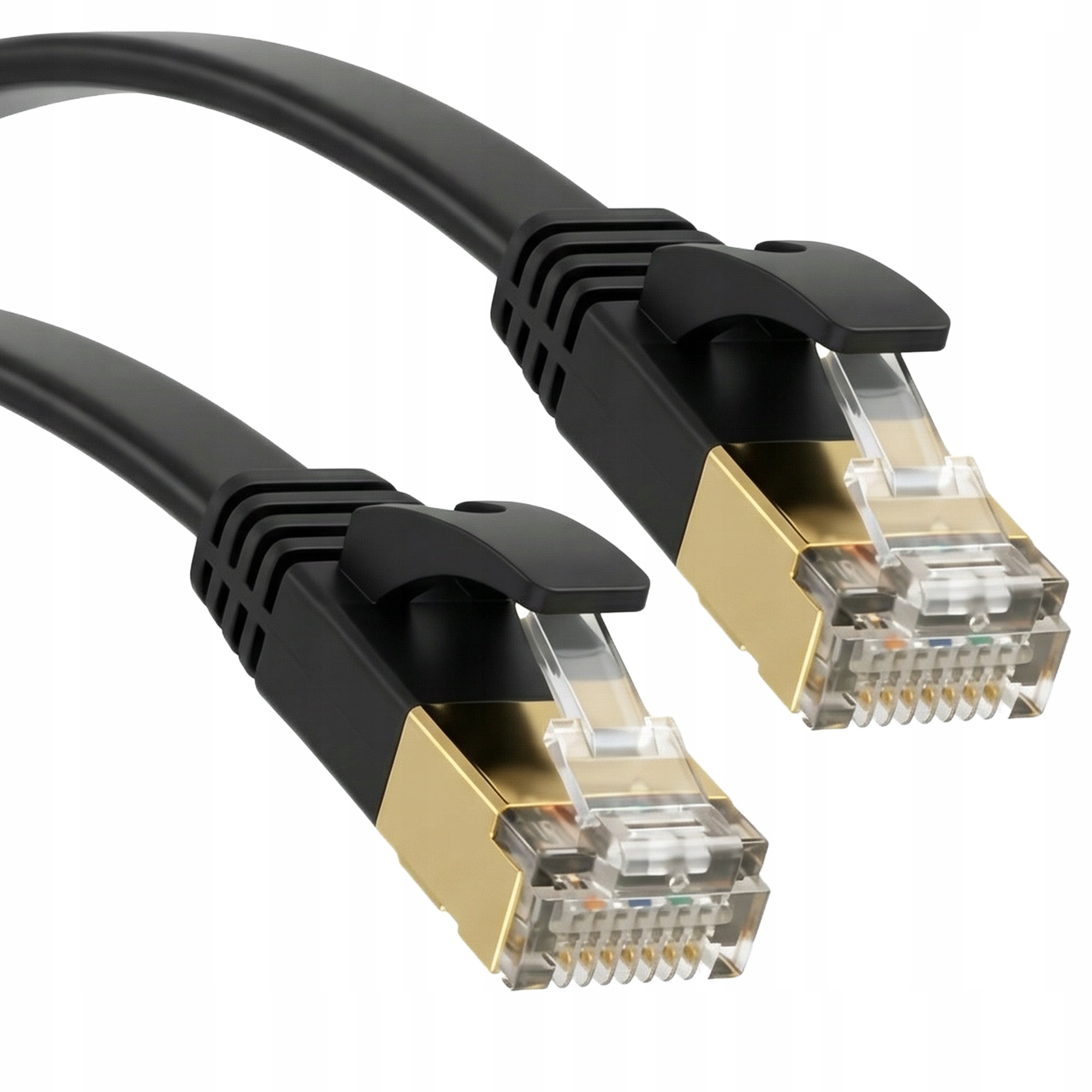 Cablu Internet LAN Vayox PRO, CAT 7, 100 Gbps, Plat, Negru, 3m - eMAG.ro