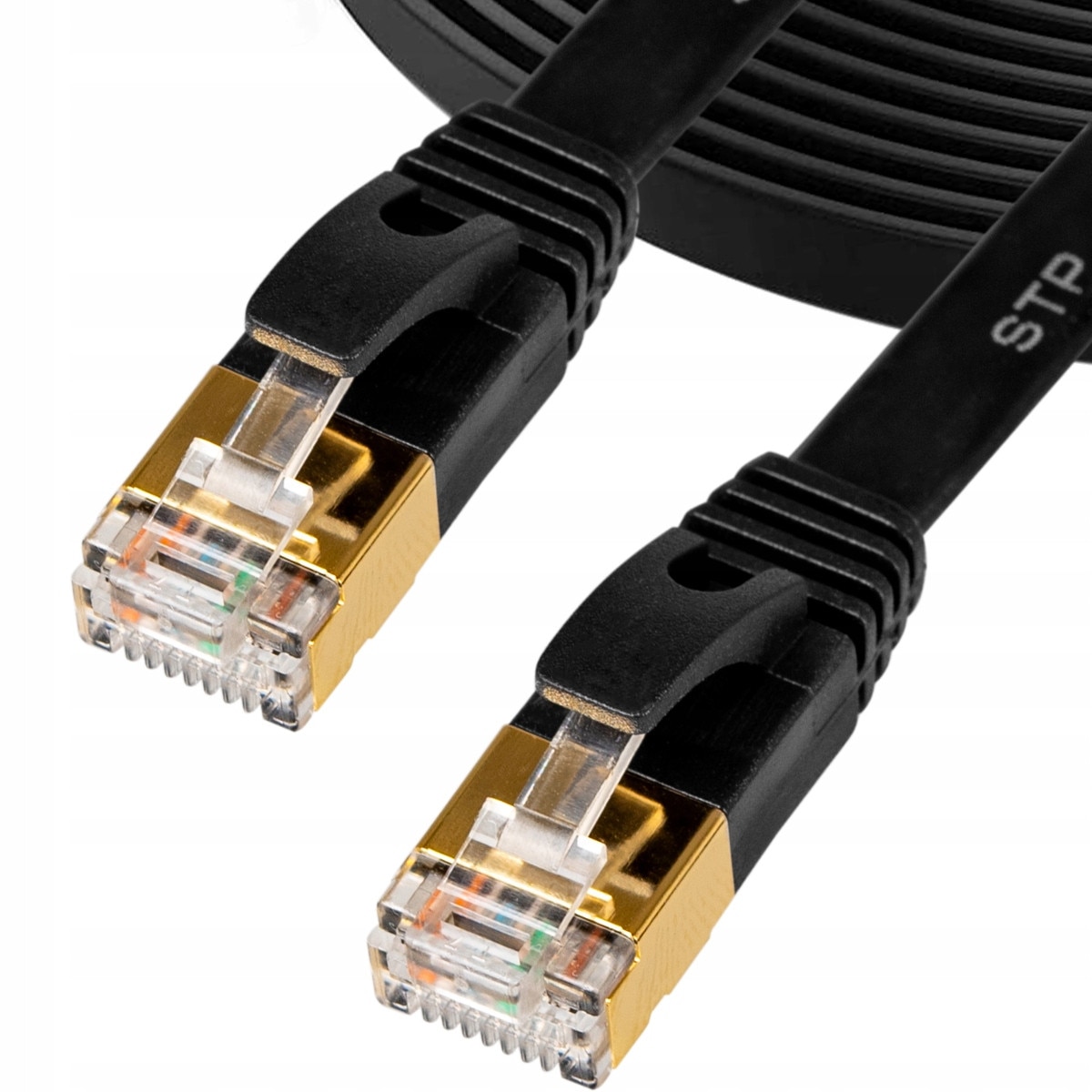 Cablu Internet LAN Vayox PRO, CAT 7, 100 Gbps, Plat, Negru, 3m - eMAG.ro