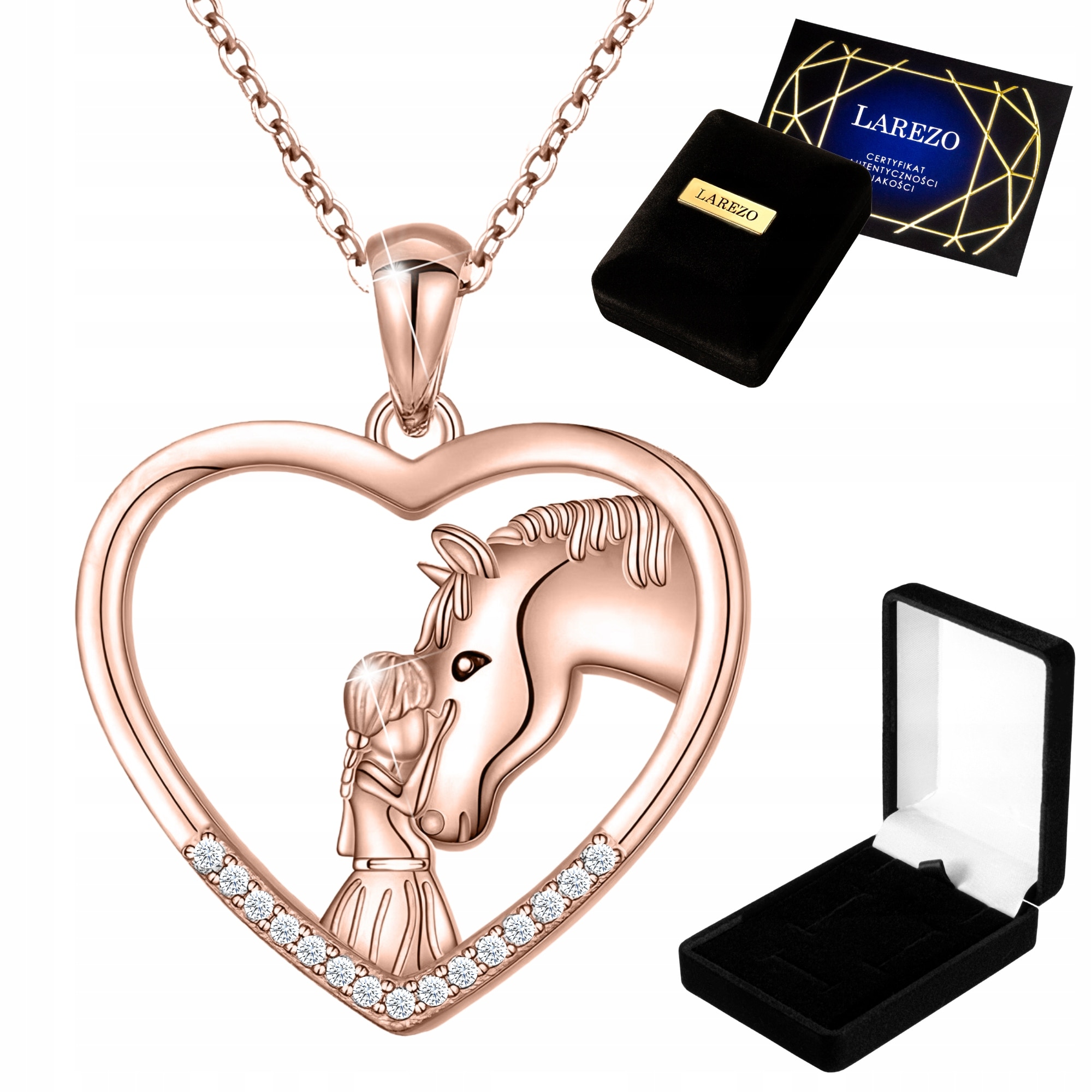 Colier, Larezo, Aur, Roz925, Horse Roz In Inima - eMAG.ro