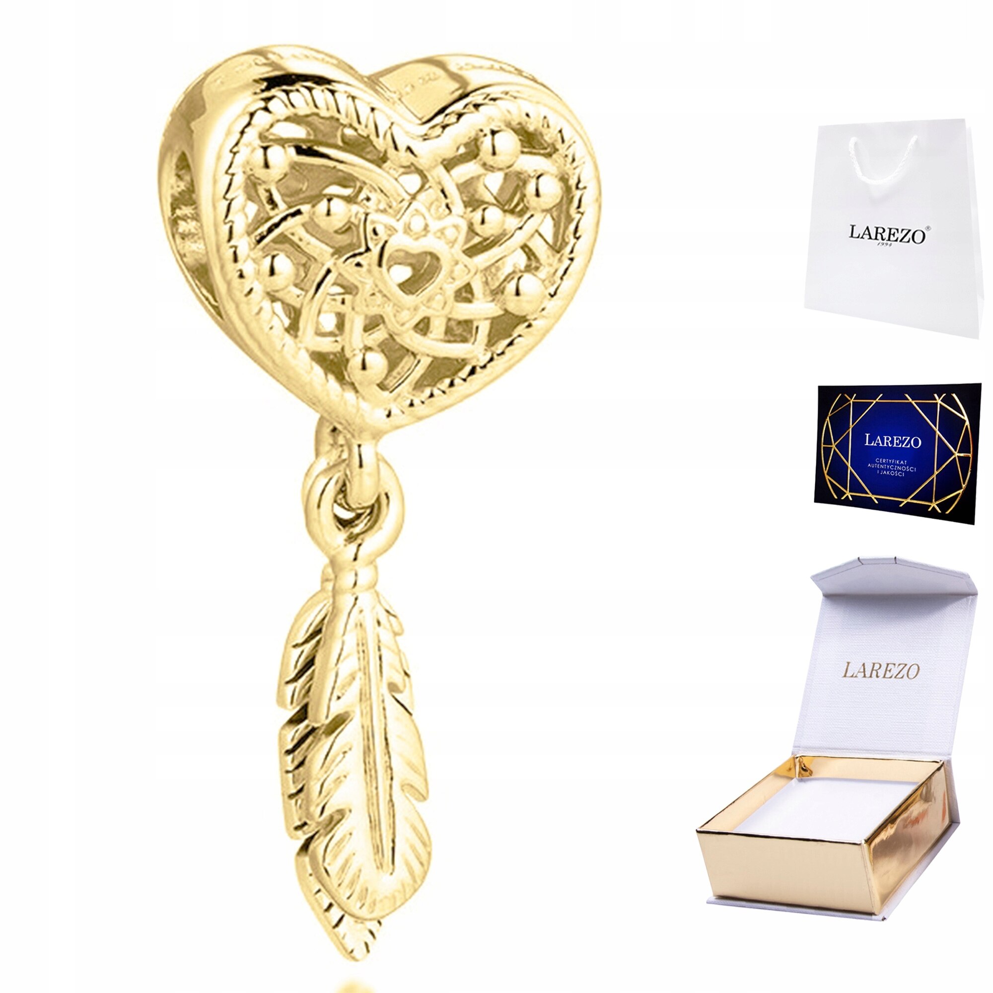 Charms, Larezo, de Aur, 925, Dreamcatcher Inima - eMAG.ro