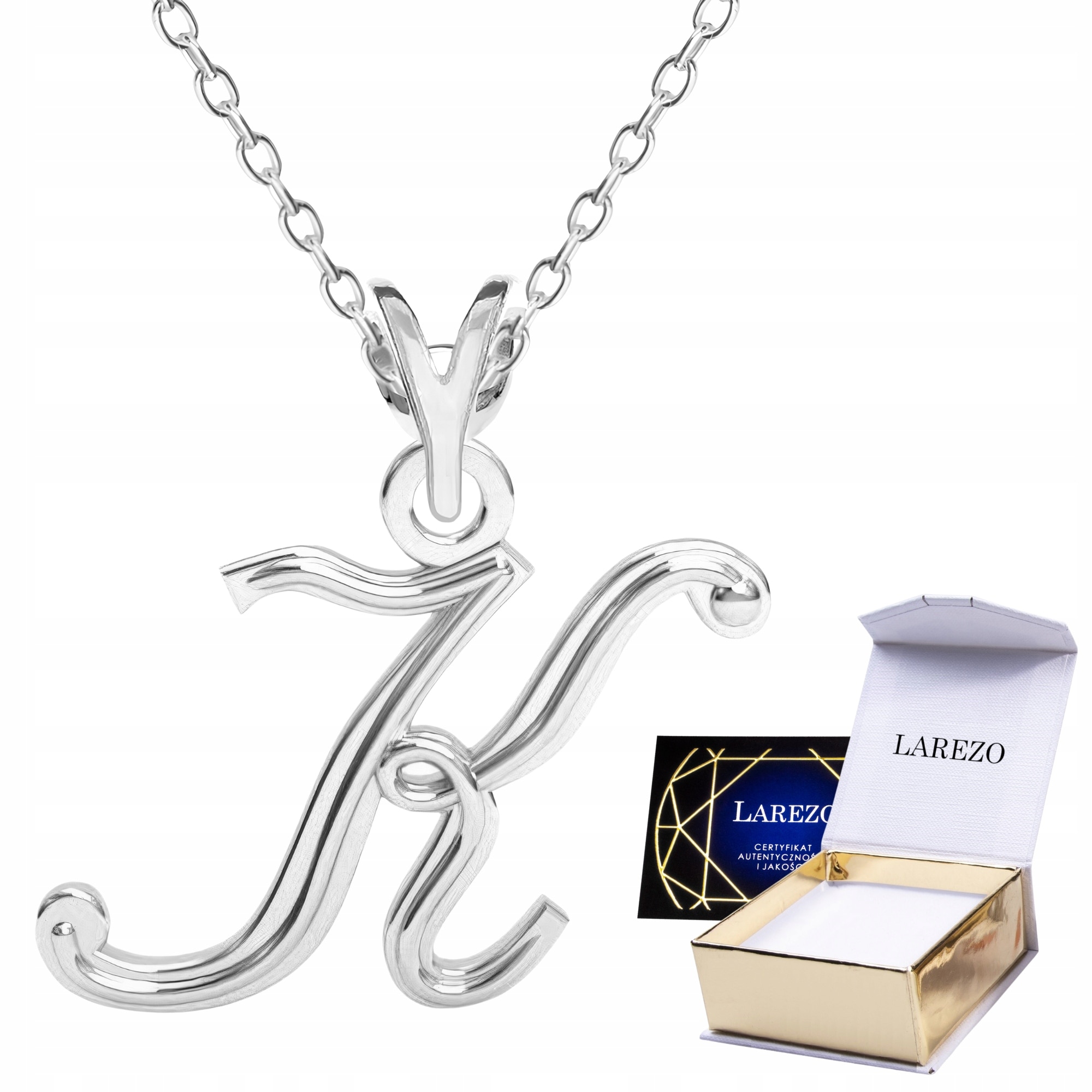 Colier, Larezo, Argint 925, Litera Litera K - eMAG.ro
