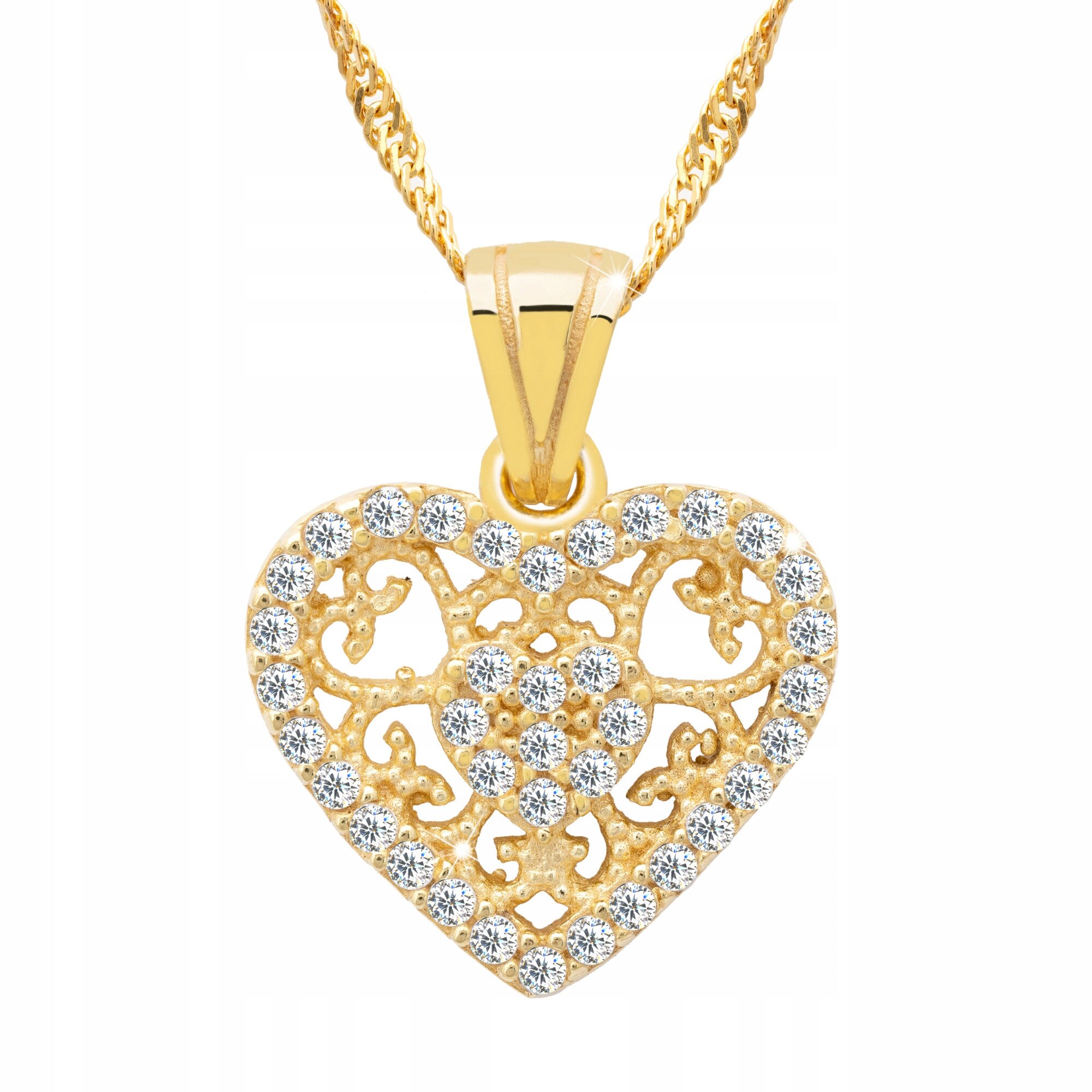 Colier, Larezo, de Aur, 925, Inima Digitala - eMAG.ro