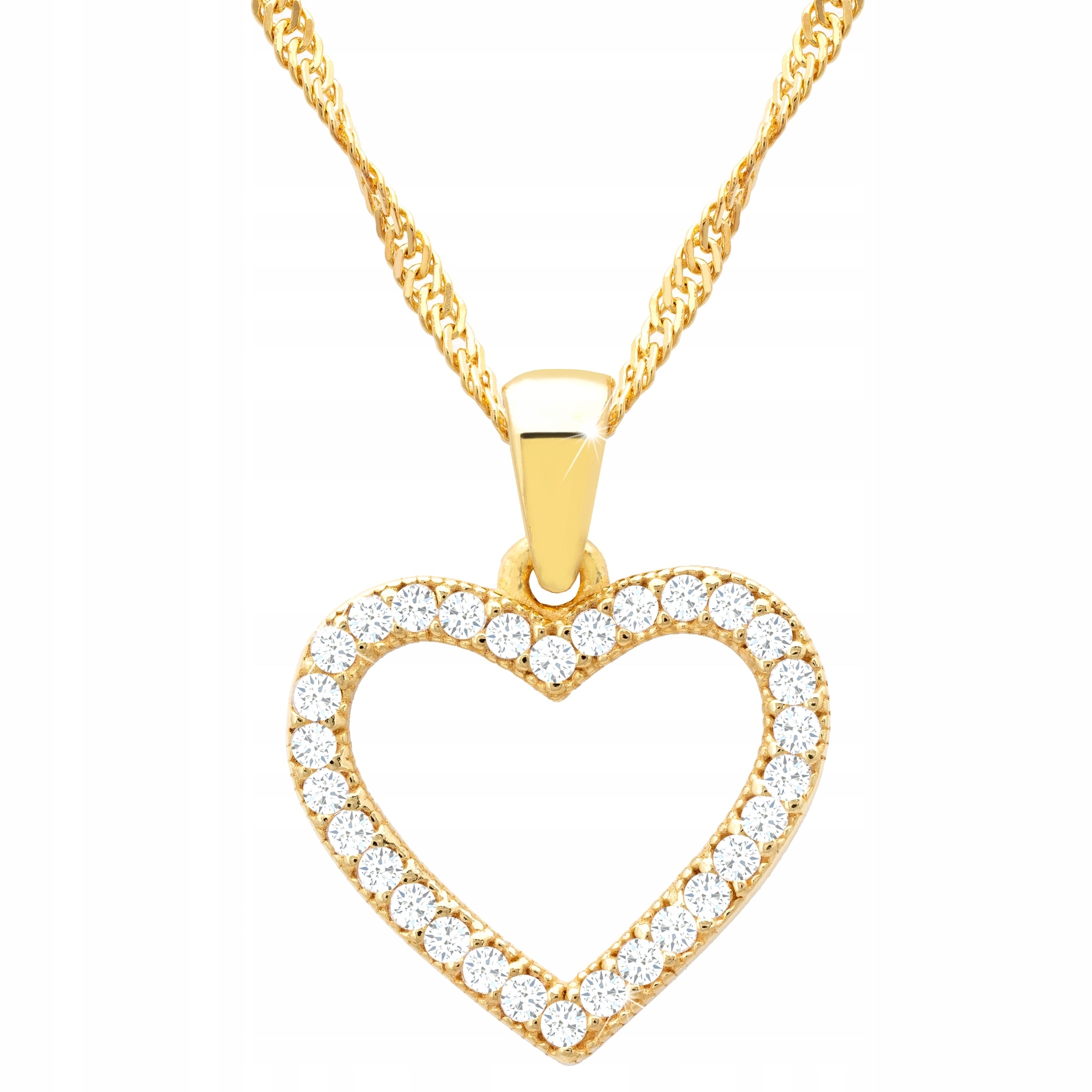 Colier, Larezo, de Aur, 925, Lant cu Pandantiv Inima - eMAG.ro