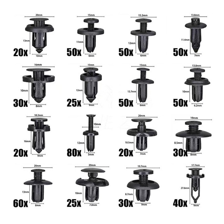 Set clipsuri cleme auto de plastic, HECKERMANN, 630 piese - eMAG.ro