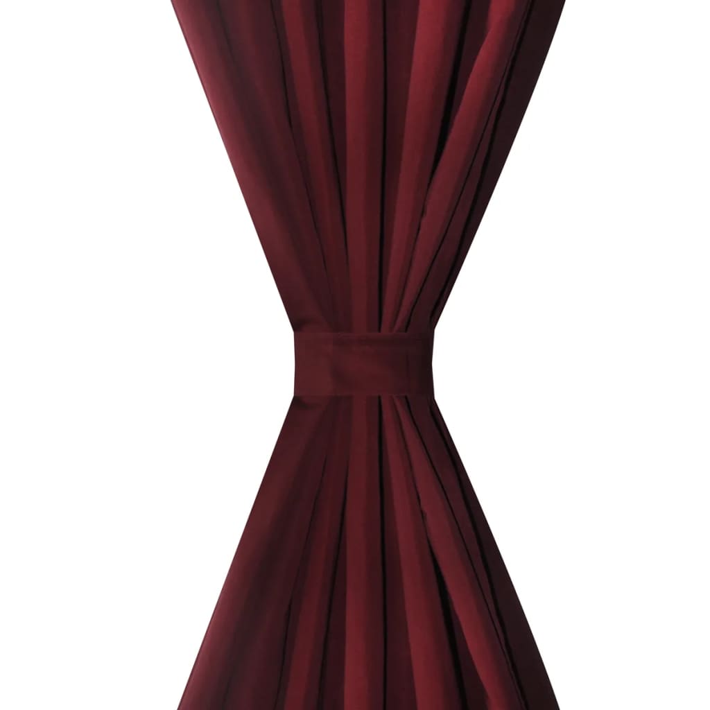 Draperii micro-satin cu bride, 140 x 225 cm, rosu bordo, 2 buc. 130363 ...