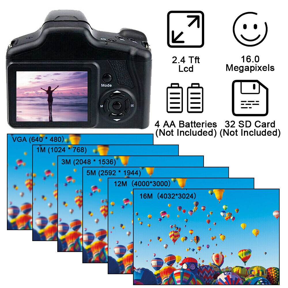 Camera DSLR Digitala, 16 Milioane Pixeli, Zoom 16x, Potrivit Pentru ...