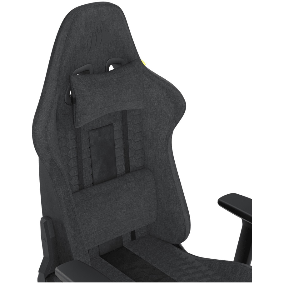 Scaun Gaming Corsair TC100 RELAXED, Textil, tetiera, Gri - Negru - eMAG.ro