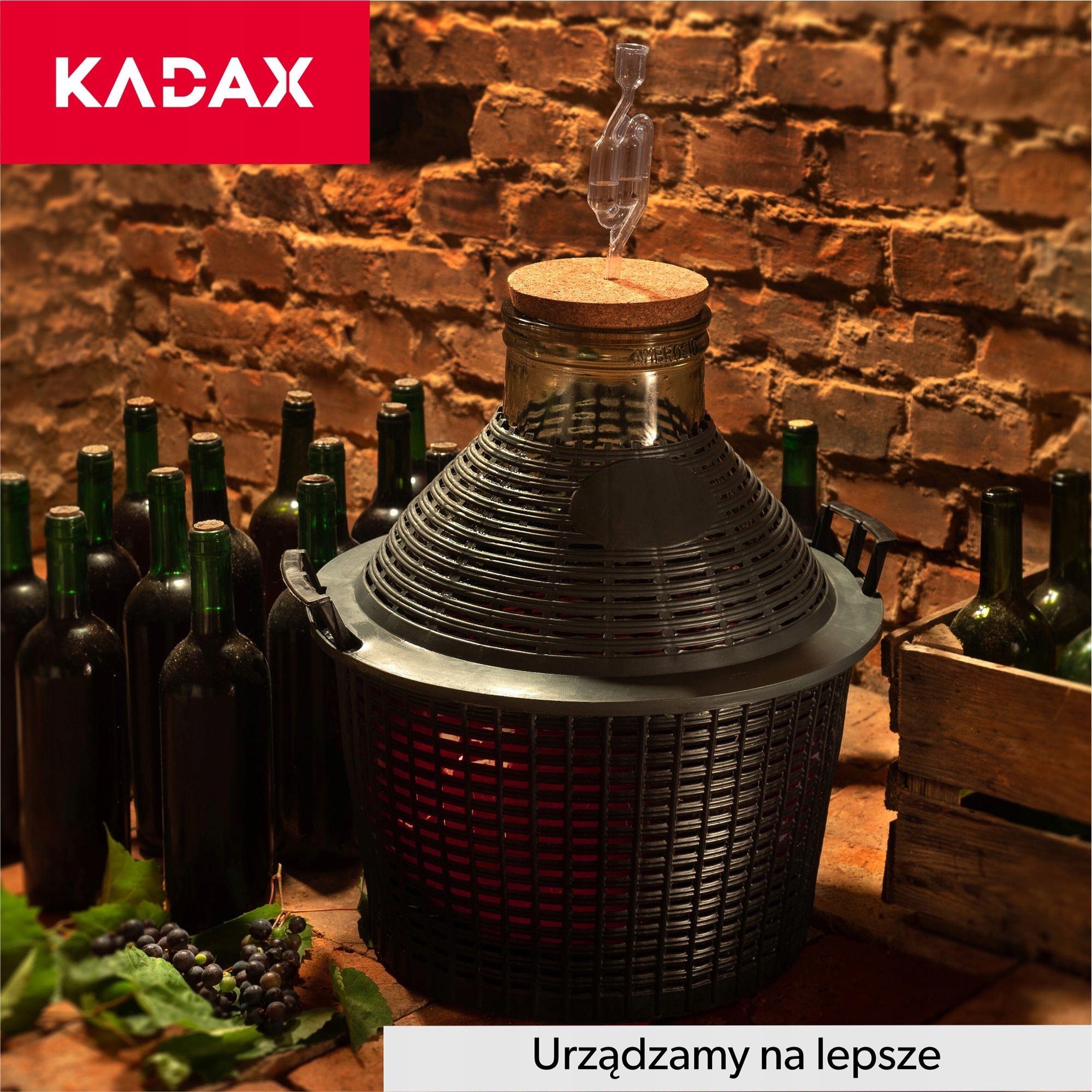 Damigeana de vin, Kadax, Sticla, 15l, Transparent/Gri - eMAG.ro