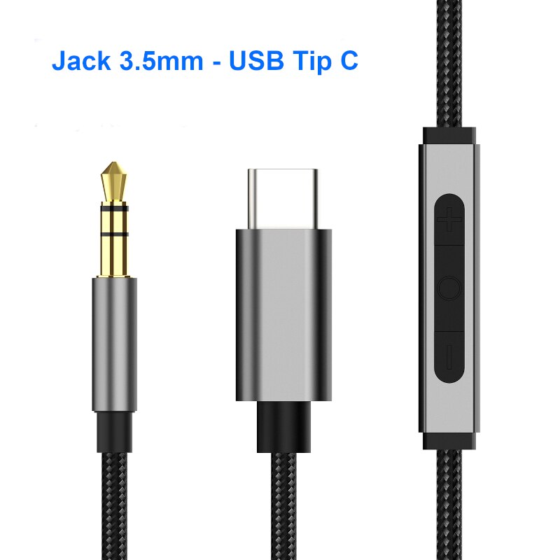 Cablu audio, USB-C la Jack 3.5mm, eRDX®, DAC 32 biti, 1m - eMAG.ro