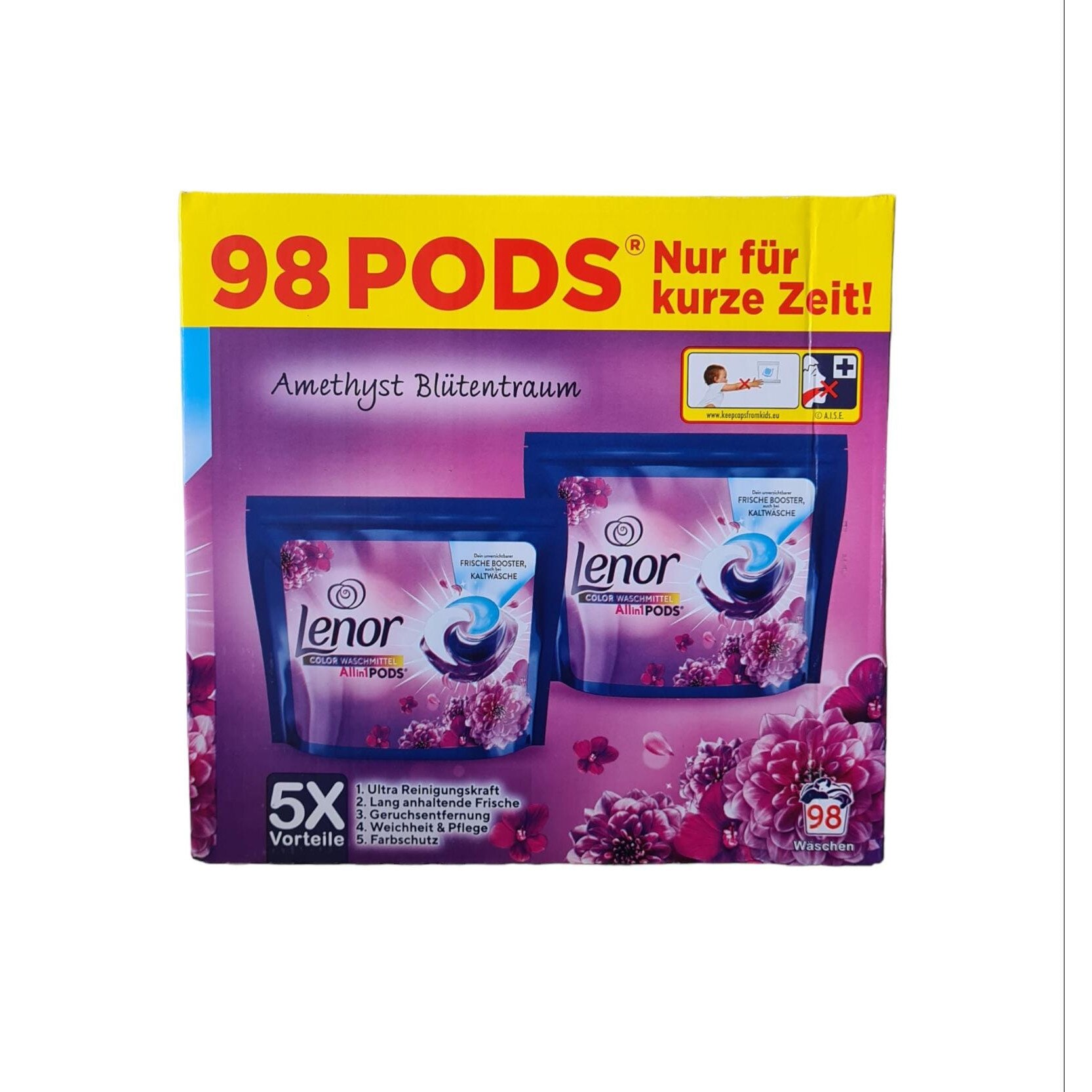 Detergent rufe automat Lenor Color, Amethyst & Floral Bouquet, 98 ...