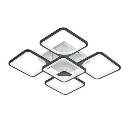 Lustra Led Square Design, telecomanda, intensifica reglabila, trandafi ...