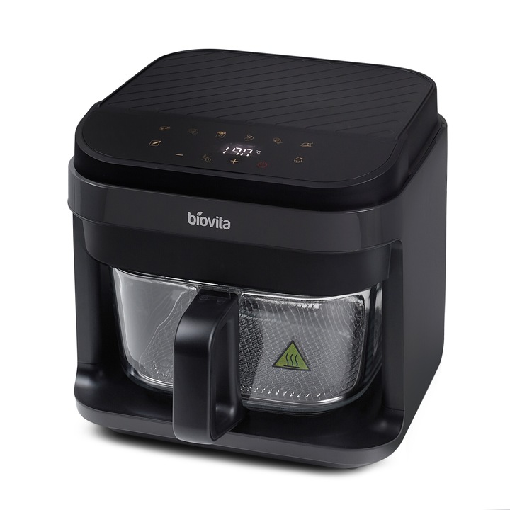 Friteuza cu Aer Cald / Air Fryer, Biovita PRESTIGE, Cos din Sticla, 5 ...