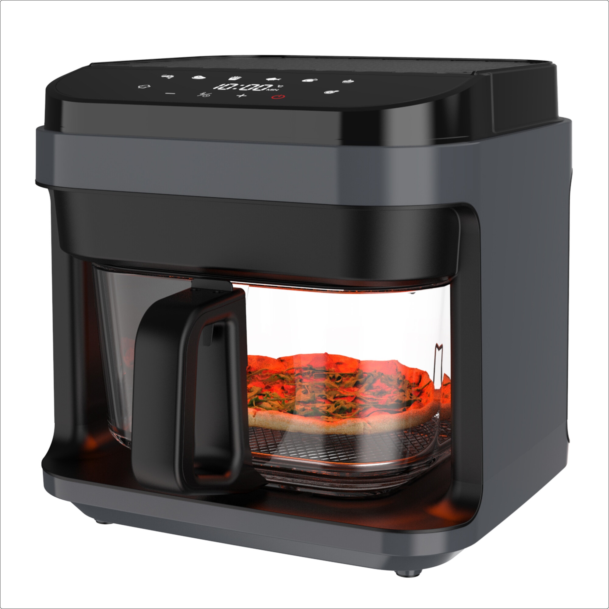 Friteuza cu Aer Cald / Air Fryer, Biovita PRESTIGE, Cos din Sticla, 5 ...